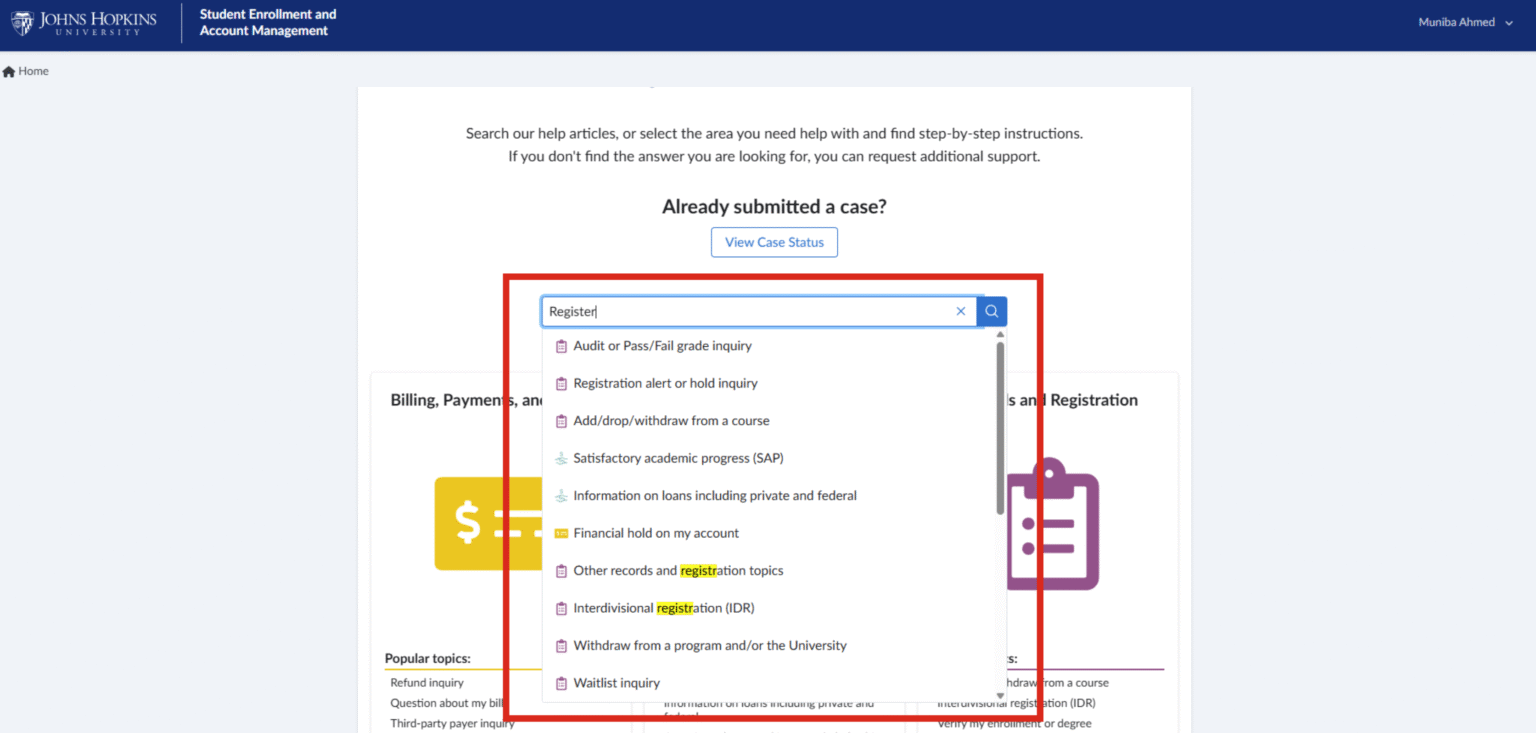 SEAM Johns Hopkins University | Online Form How-To